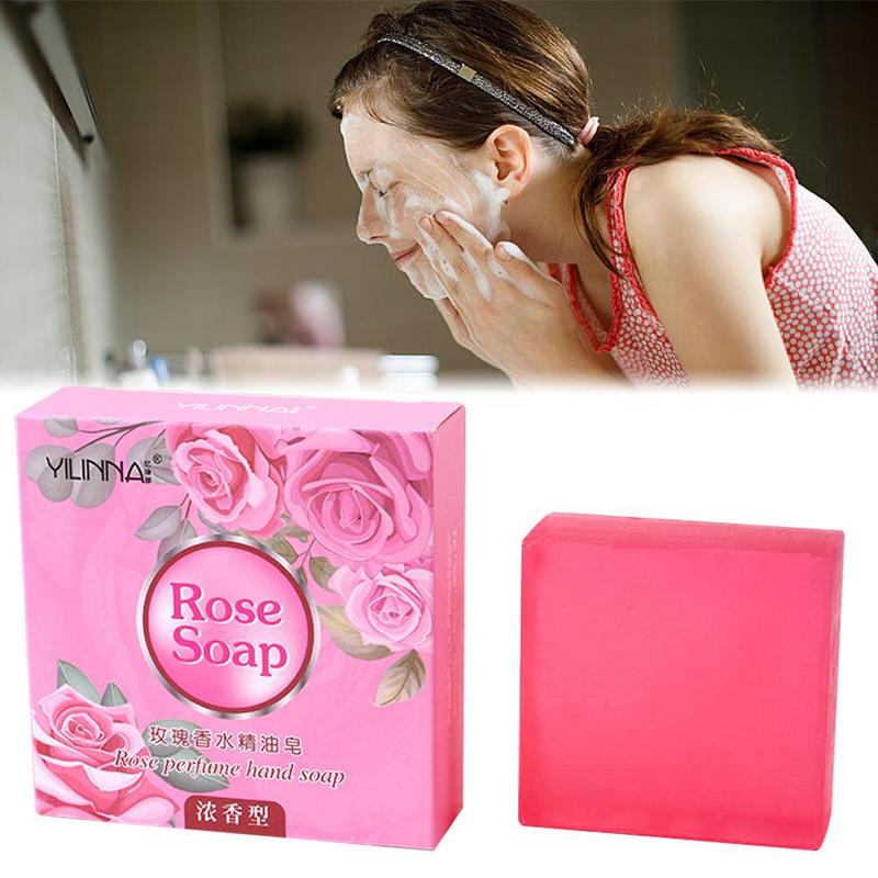 Handcrafted Rose Essential Oil Soap Bar Cleaning Deeply Cleanse ...
