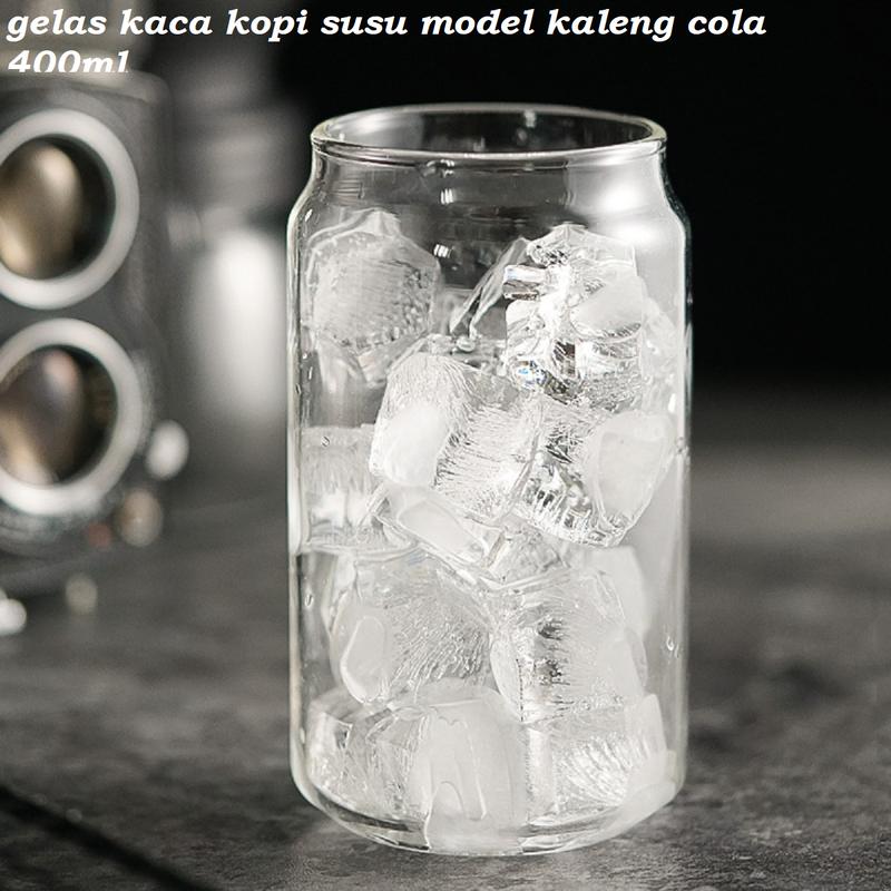 gelas kaca kopi susu model kaleng cola / can shape borosilicate - Shop ...