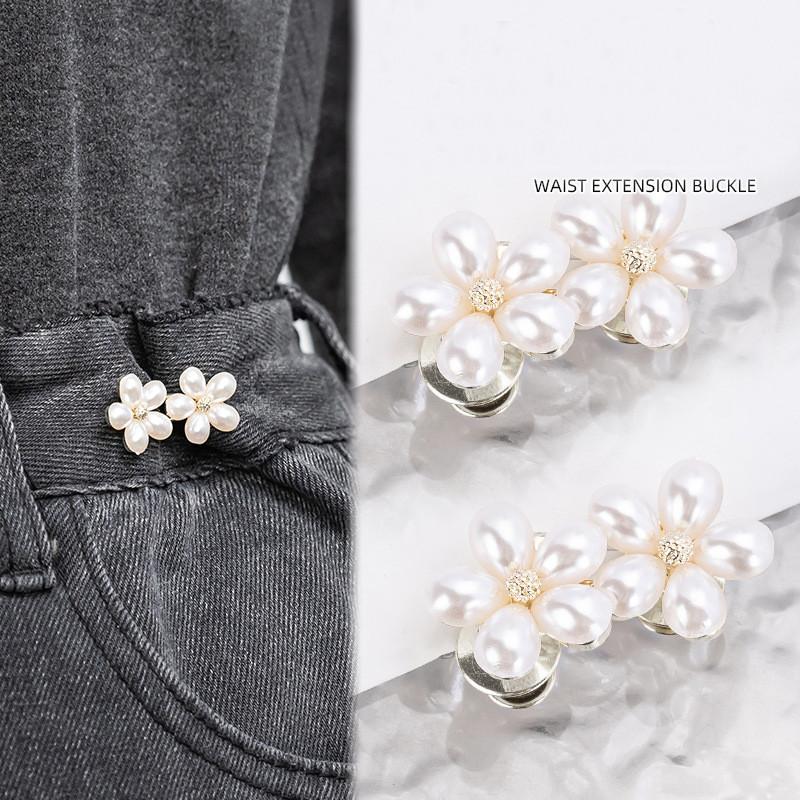 Pearl Five-petal Flower Waist Buckle Pair Buckle Flat Bottom - TikTok ...