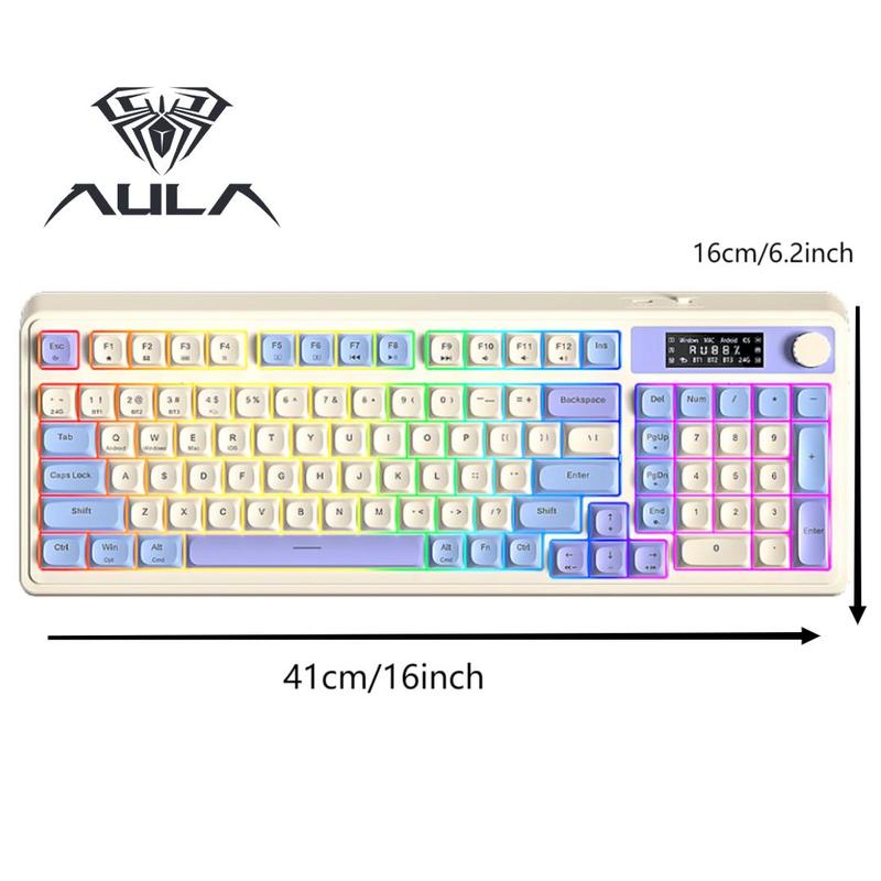 AULA S99 Pro Wireless Keyboard, Tri-mode Bluetooth-compatible/2.4G/USB ...