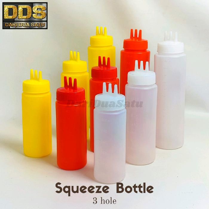 Promo Botol Saos Kecap Mayonaise 3 Lubang dengan Garis Ukuran Squeeze ...