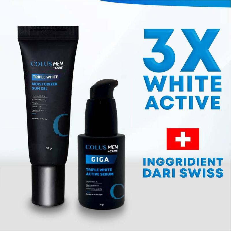 【2 Botol Lebih Hemat】Colus Men Giga Triple White Serum wajah Pria ...