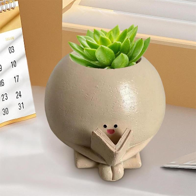 Reading Flower Pot, Reading Flower Pot, Funny Succulent Pots - TikTok ...
