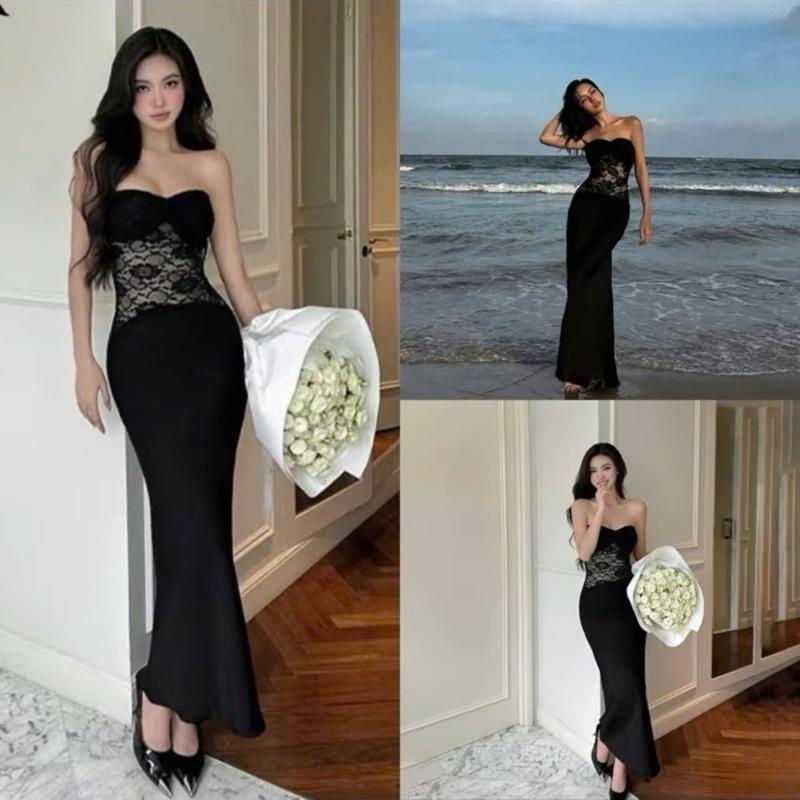 [Có mút+chiết eo] Đầm cúp đuôi cá ren bụng hàng thiết kế cao - TikTok Shop Vietnam