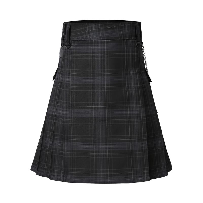 Men's Traditional Festival Skirt Big Red Plaid Design Fashion Casual ...