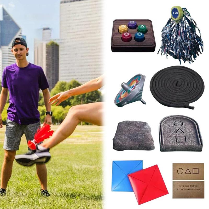 Squid Game Korean Traditional Game Set Ttakji Biseok Gonggi Jegi Party ...