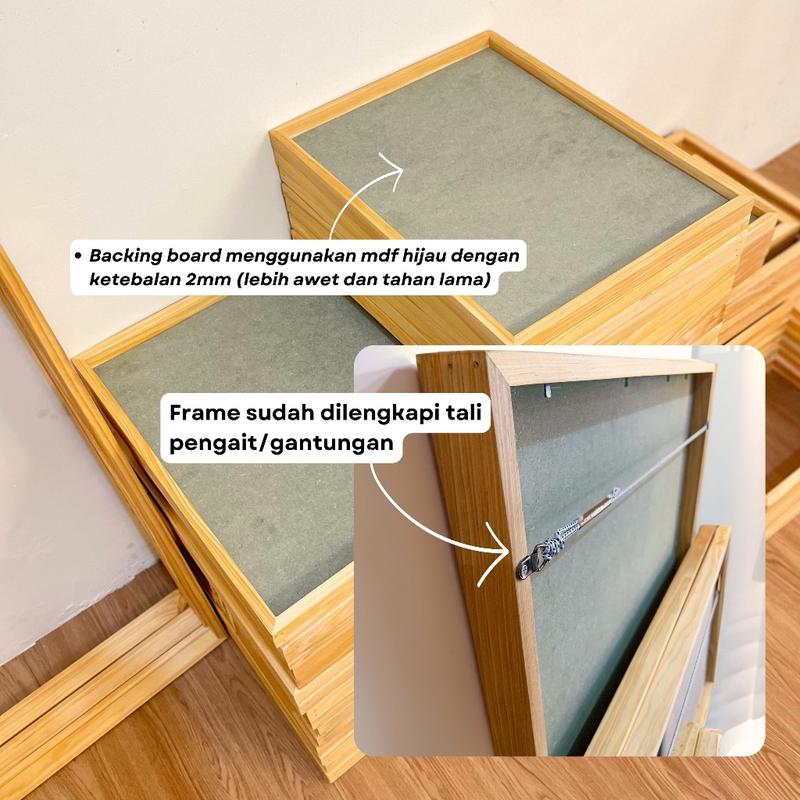 Custom Frame/Bingkai Minimalis Kayu Pinus Solid – Pilihan Natural ...