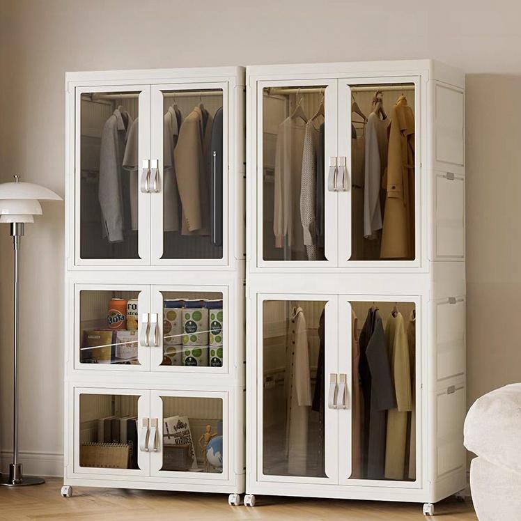 wardrobe Foldable Wardrobe baby wardrobe Transparent double - TikTok ...