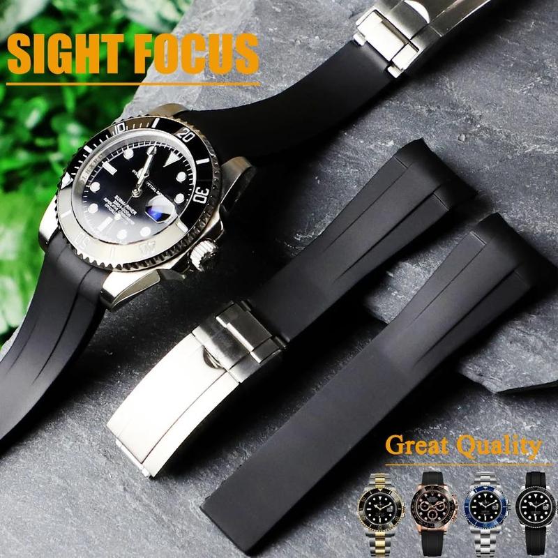 Tali getah 20mm untuk jam tangan Rolex, gelang menyelam, Submariner ...