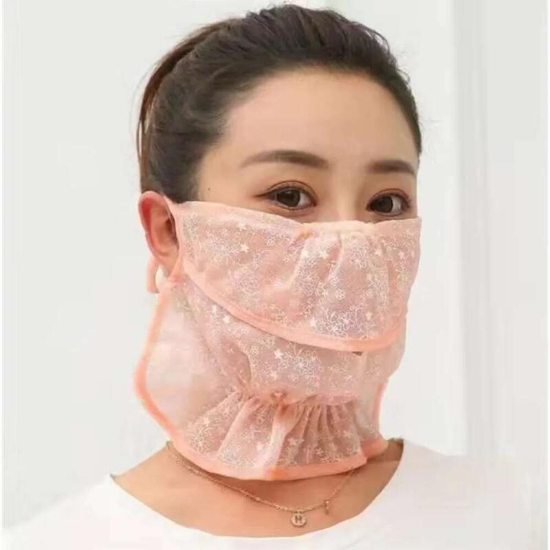 New Breathable Anti- Lace Sunscreen Hanging Ear Scarves Cove - TikTok ...