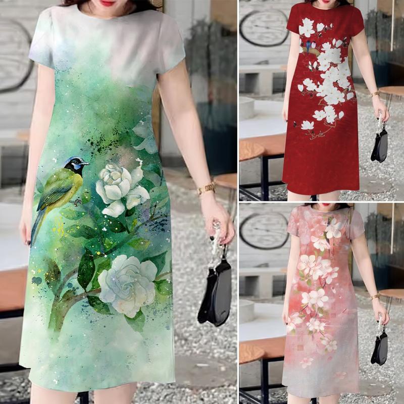 Women's Dresses High Quality New Chinese Style Plus Size Floral ...
