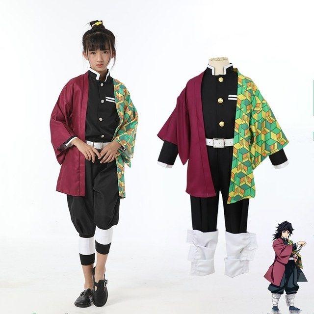 Demon Slayer Cosplay Costume for Children: Tanjiro Kamado, Zenitsu ...