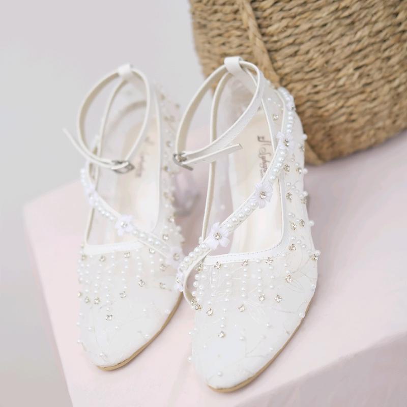 sepatu wedding putih kaca 7cm payet bunga lintang Shoes Heels - Shop ...