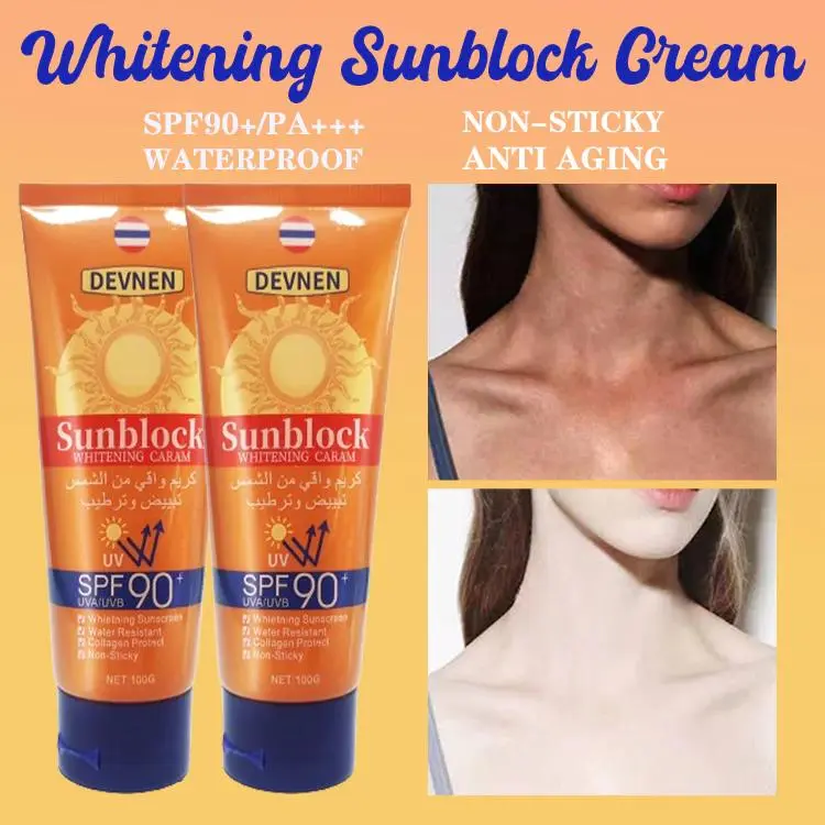 SPF 90+ Sunscreen 100g tabir surya Badan dan Wajah Krim Whitening ...