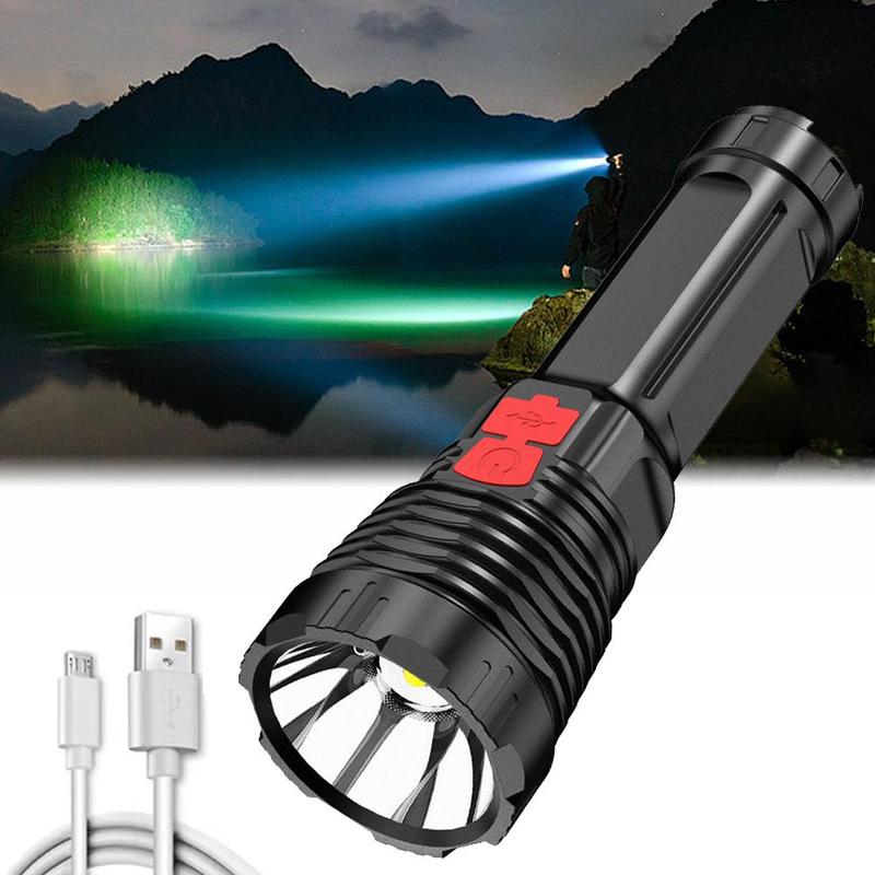 Portable LED Flashlights USB Rechargeable Super Bright Handheld ...