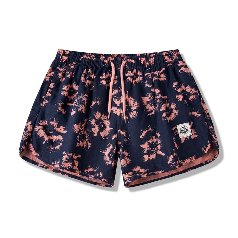 Pambabaeng Shorts Cutout Print Drawstring Cotton Mid-Rise Shorts ...