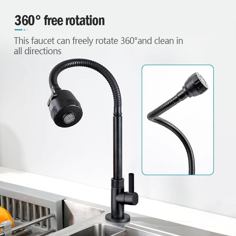 Kitchen Faucet Steel 360° Flexible with Sprayer Single Cold - TikTok ...