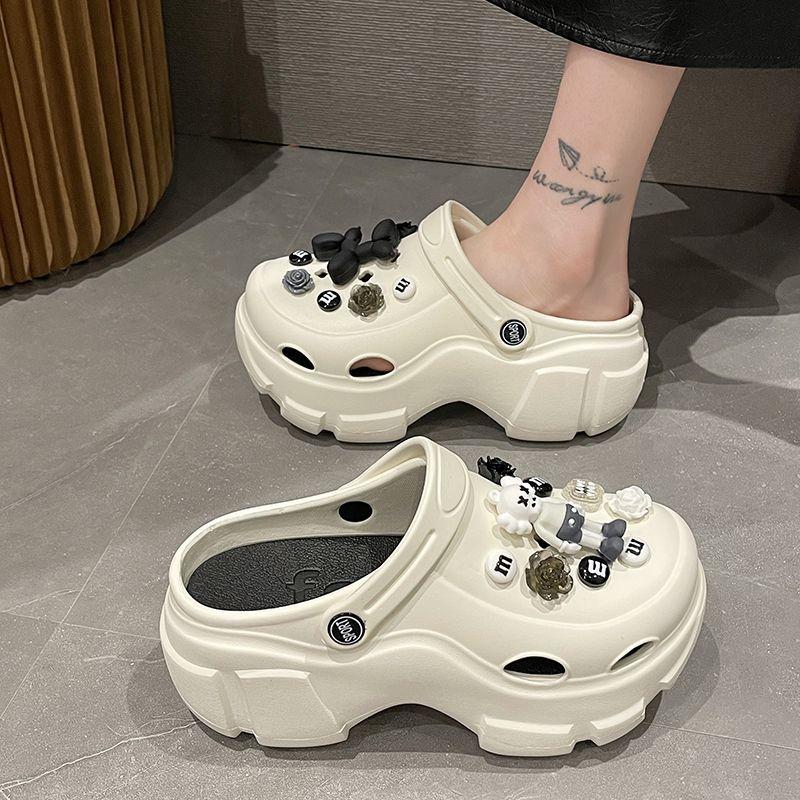 New Fashion Platform Hole Shoes Women's Thick Bottom Increased - TikTok ...