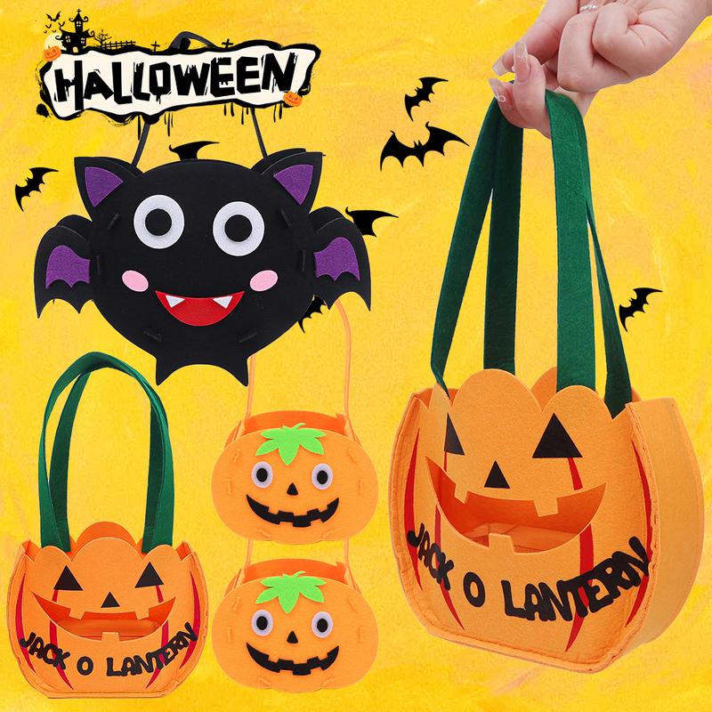 Halloween Handheld Candy Bag Colorful Pumpkin Felt Tote Pounch - TikTok ...