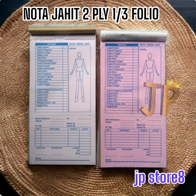 Nota Jahit 2 Ply 1/3 Folio | Nota Jahit 2 Rangkap - Shop | Tokopedia