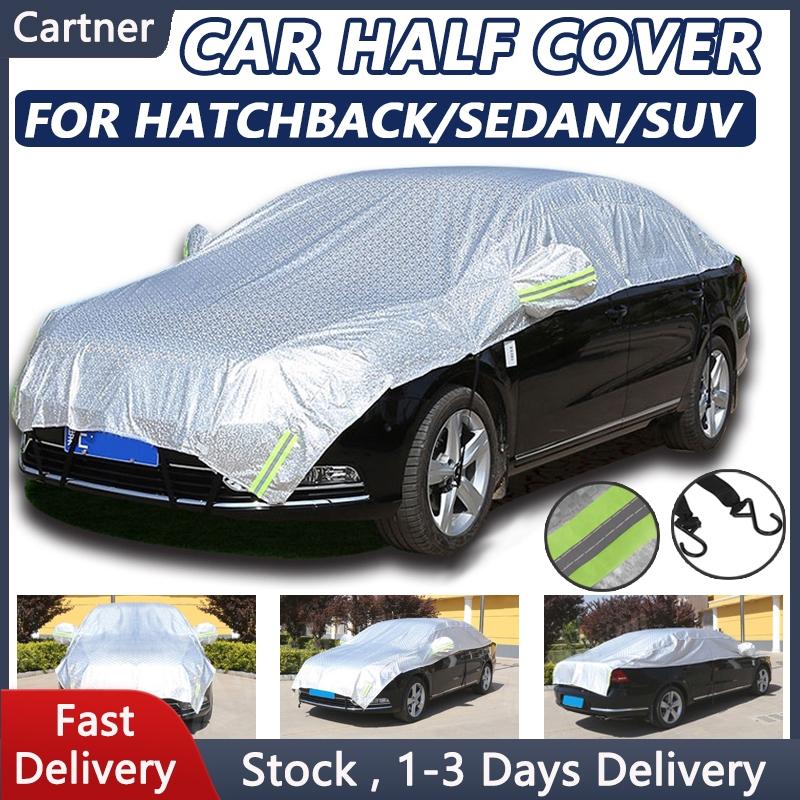 Universal Half Car Cover Outdoor Sun UV Dust Resistant Protection ...