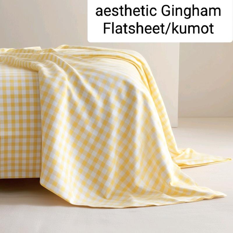 Aesthetic Flatsheet/Kumot Gingham Checkered Soft Non-Fade Fabric ...