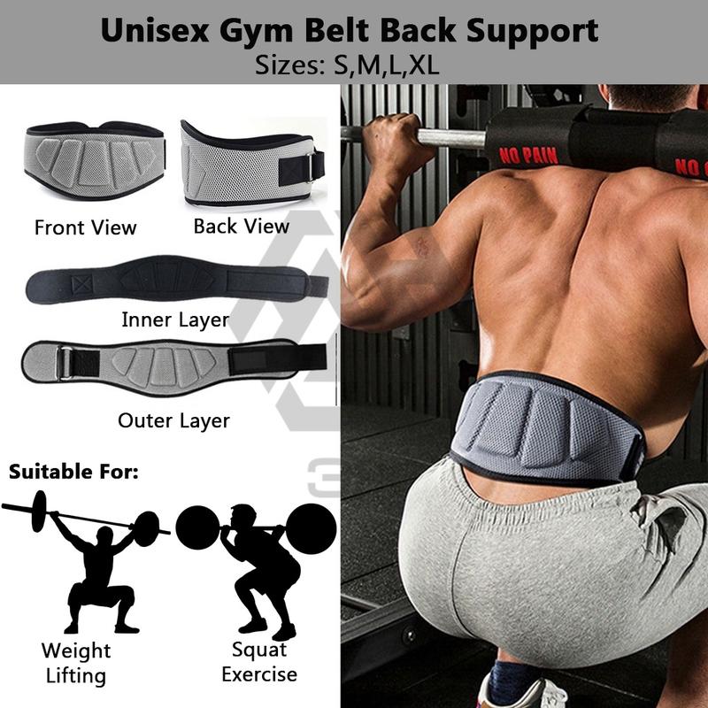 3H Tali Pinggang Gym Nylon | Gym Belt Back Support Untuk Sukan ...