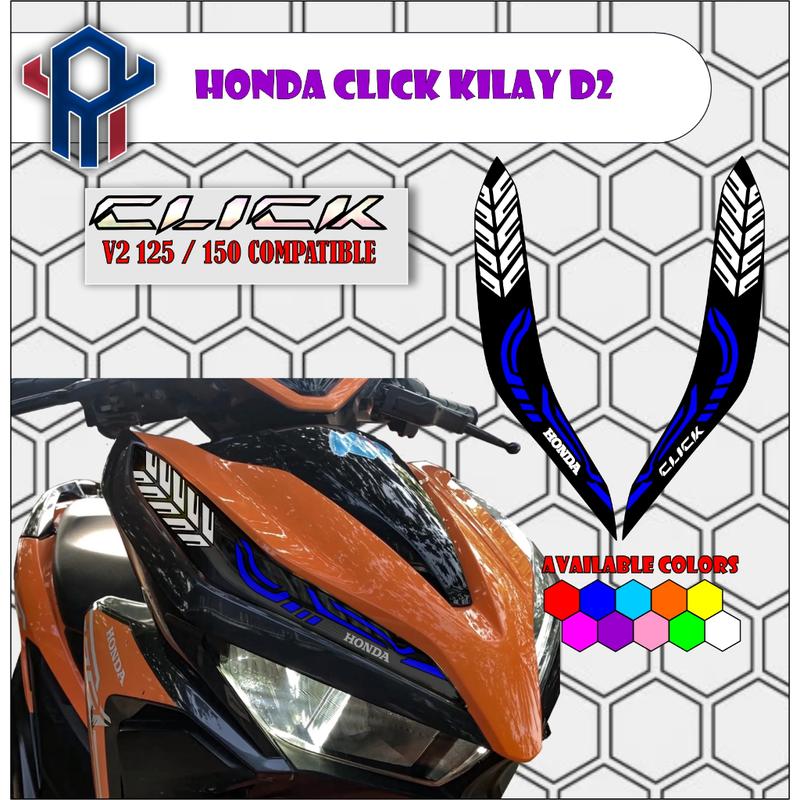 honda click v2 kilay design 2 printed laminated waterproof hondaclick ...