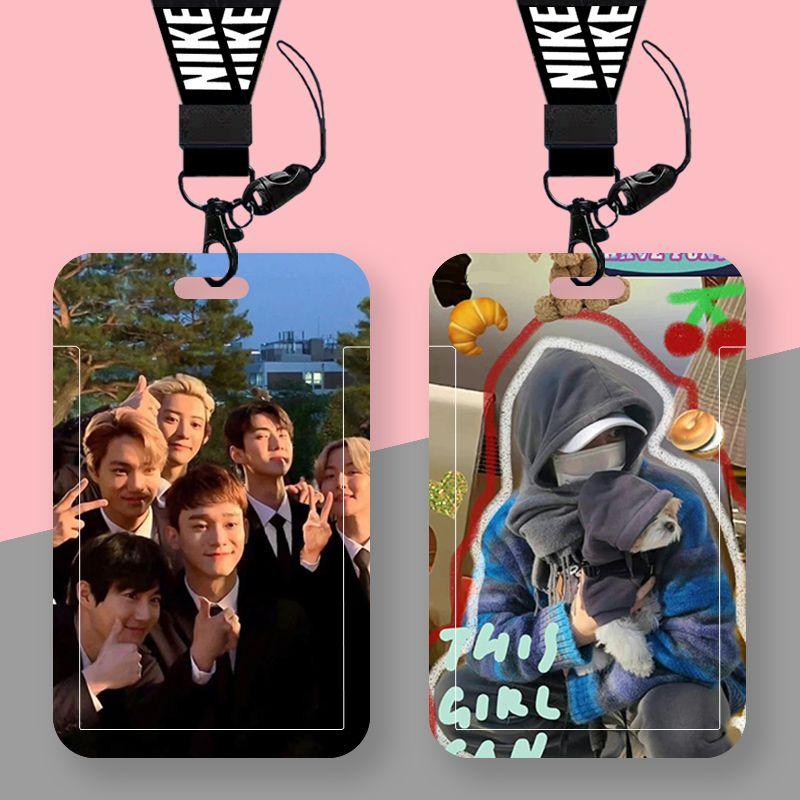 POP Star EXO DIY Student School ID Card Holder Long Lanyard Name ...