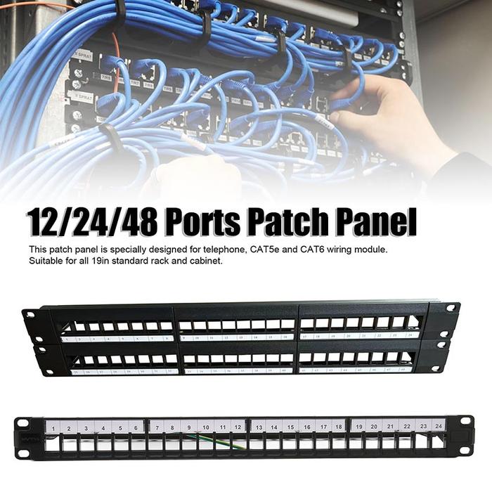 Promo Patch panel jaringan 24 port 48 port rackmount ethernet lan rj45 ...