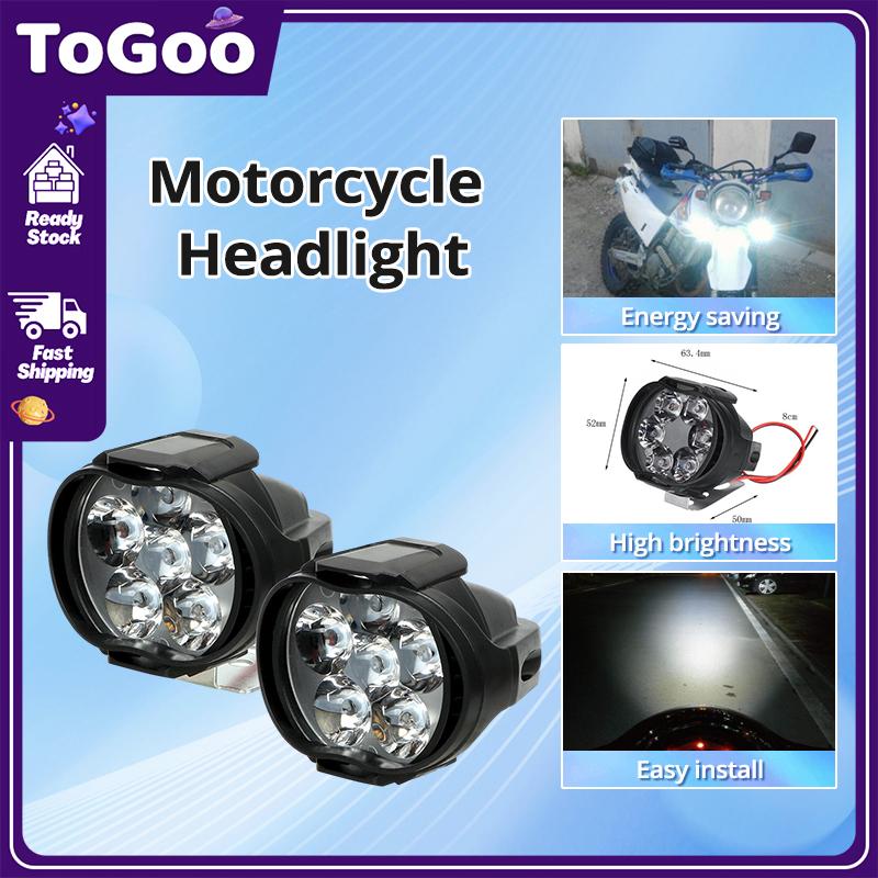 Motorcycle Headlight Bulb，2 Pcs 6 LED Motorcycle Spot Light Buld ...