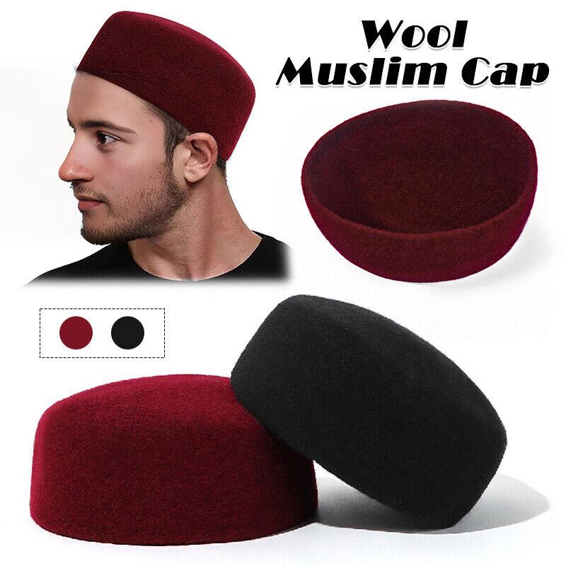 Topi Muslim untuk Lelaki, Warna Pepejal, Diperbuat daripada Bulu ...