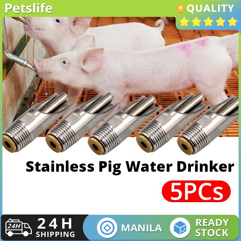 5Pcs Pig Water Dispenser Stainless Steel Drinker Feeder Stainless ...