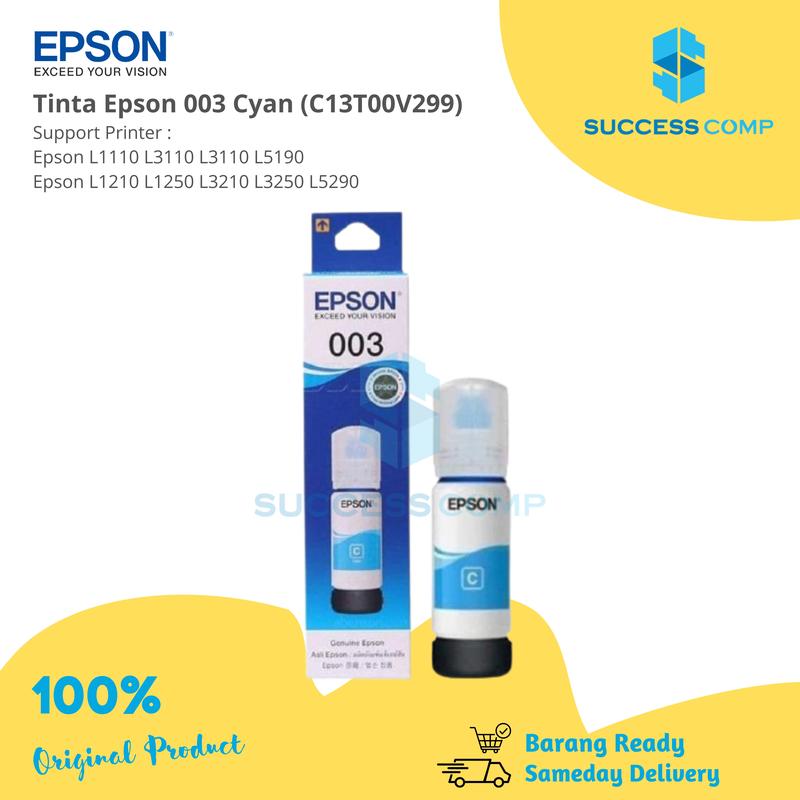 Tinta Epson 003 Cyan Original untuk Printer Epson L1210 L125 - Shop ...