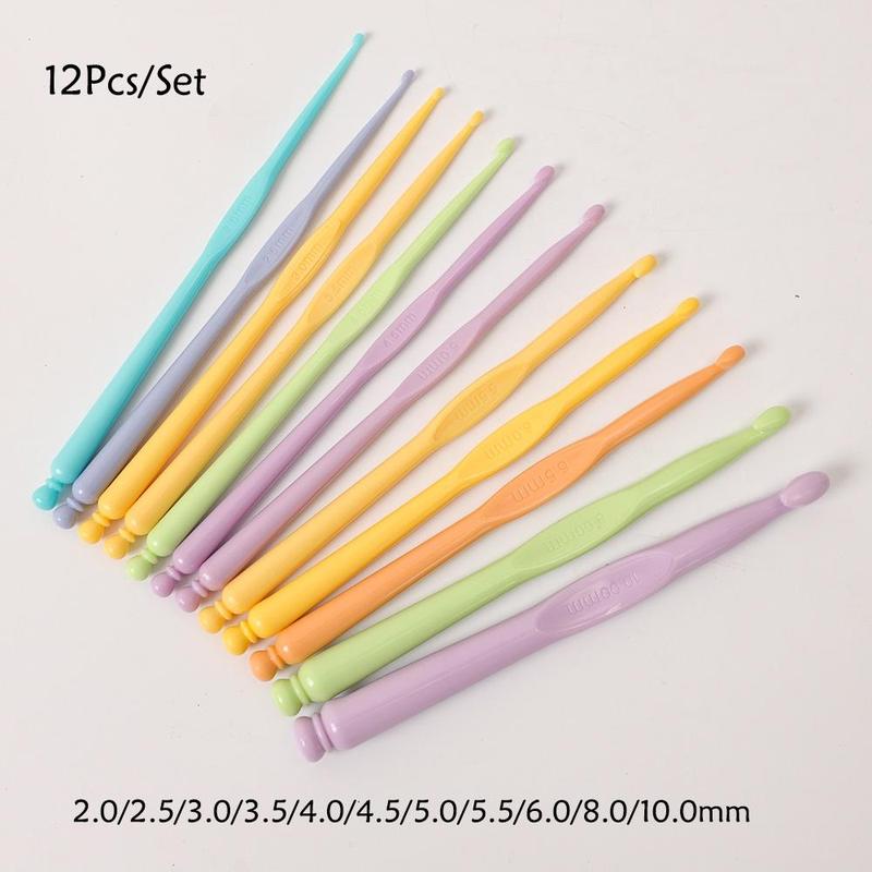 12 Pieces/set of Multi Specification Colored Plastic Handle Household ...