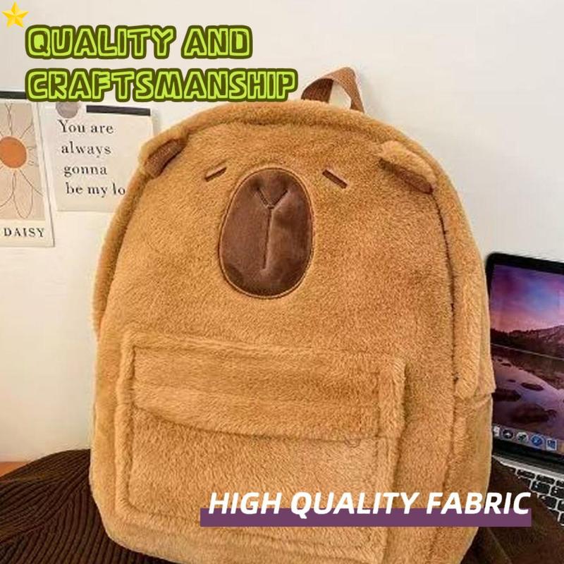 Ins Style Plush Backpack – Cute Cartoon Capybara Strawberry Bear ...