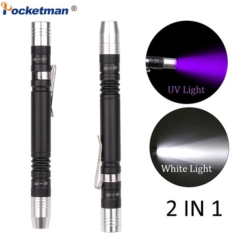 Mini Pen UV Flashlight 2 in 1 Multifunctional 395nm Ultra Violet ...