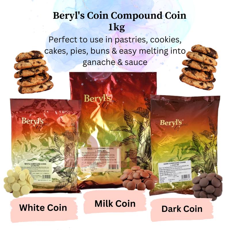 Berlys Chocolate Coins Compound -- White, Milk, Dark 1.kg (1kg ...