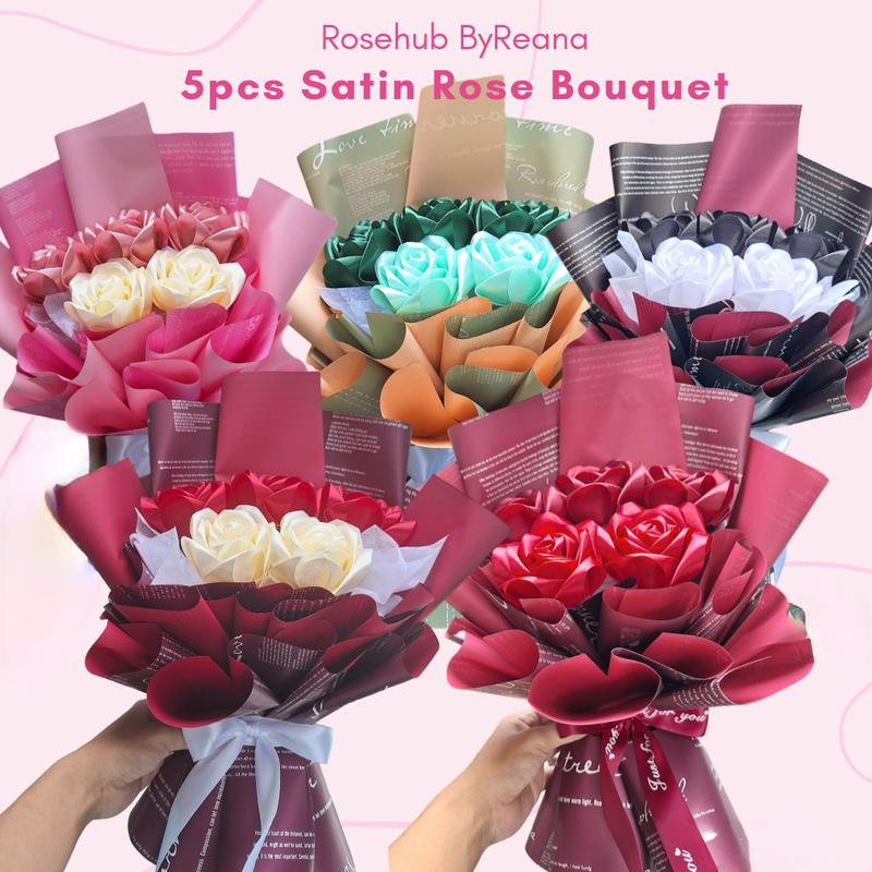 5pcs Satin Rose Bouquet Flower - TikTok Shop Philippines