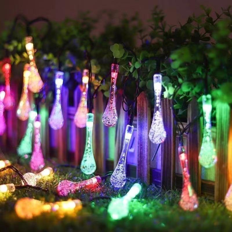 New Solar water drop light string outdoor LED home waterproo - TikTok ...