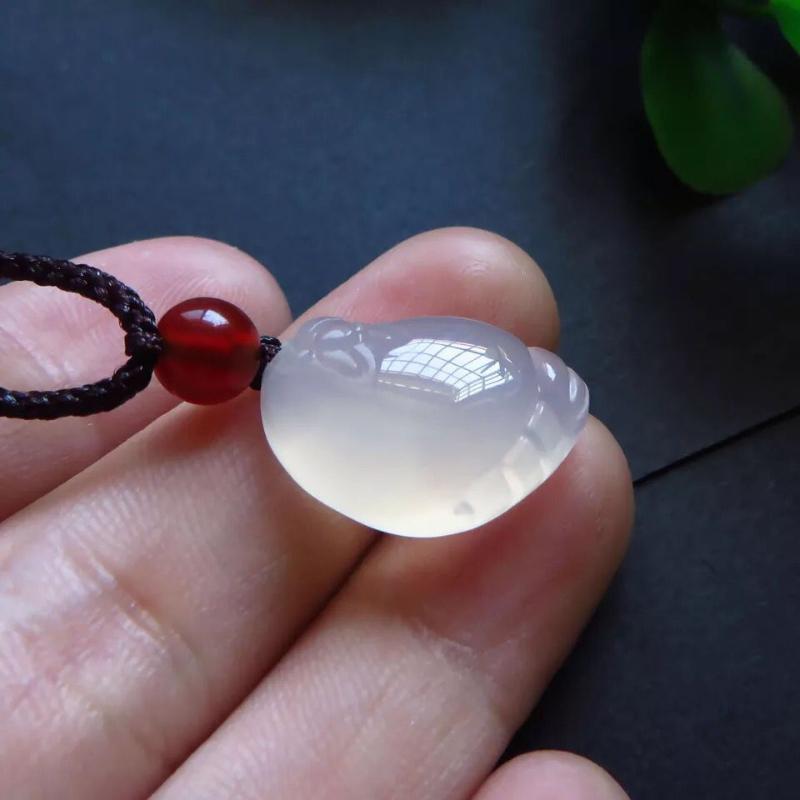 Kalung Jed Chalcedony Putih, Jenis Ais, Kaki Kecil, Rantai Sweater ...
