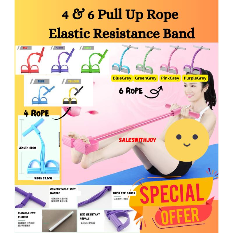 【SalesWithJoy】4 Ropes Pull Rope Elastic Resistance band Exercise Body ...
