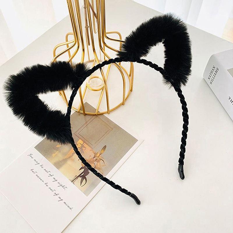 New Cute Plush Cat Ears Hair Band Net Red Ins Bow Bells Female - TikTok ...
