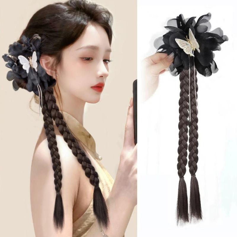 Elegant New Chinese Style Butterfly Flower Tassel Ponytail Boxing ...
