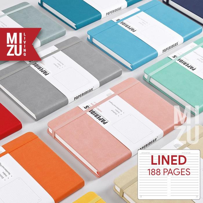 Jual MIZU PAPERIDEAS A5 LINED HardCover NOTEBOOK 100GSM Paper BUJO ...