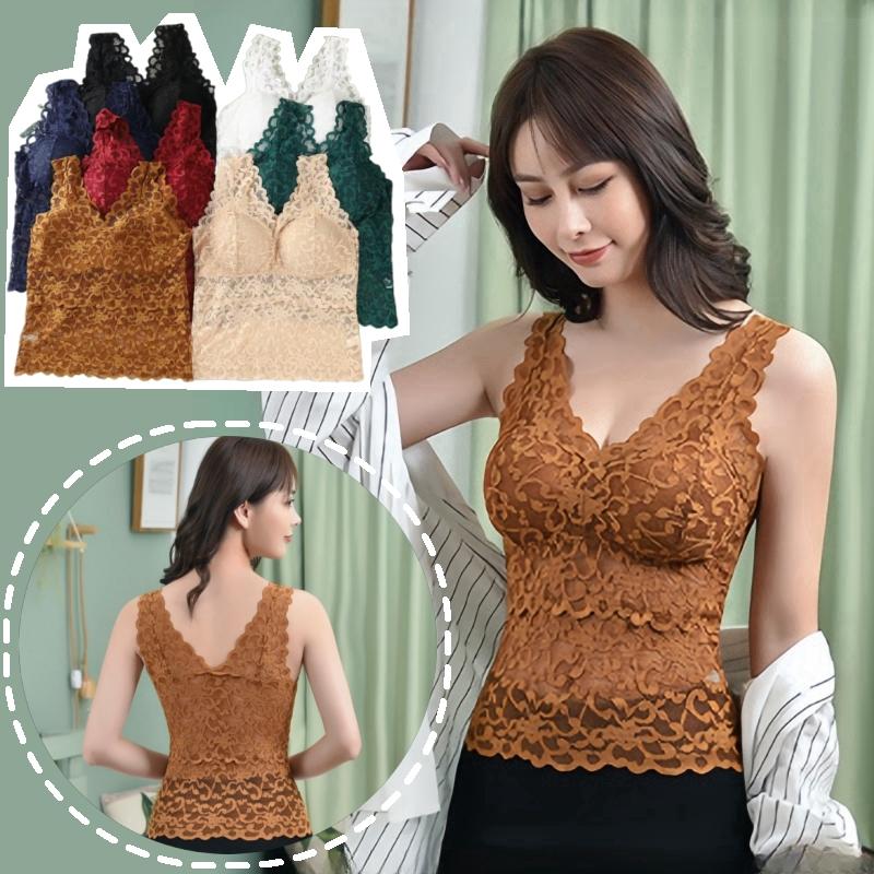 Kamisol Panjang Renda, Saiz Besar, Untuk Wanita, Fesyen, Leher - TikTok ...