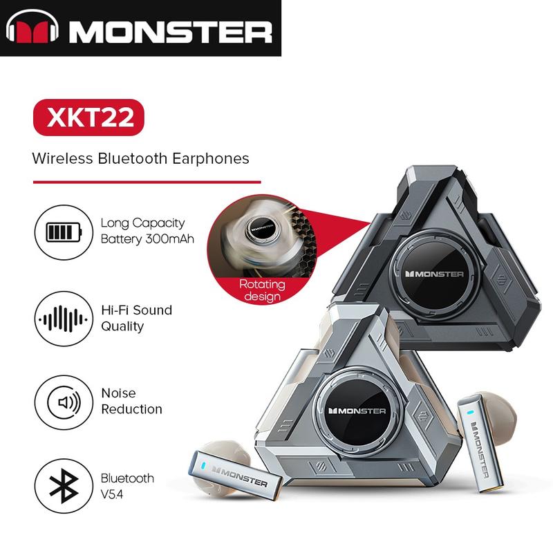 Monster XKT22 Bluetooth 5.4 Earphone Wireless Earphone HIFI Stereo ...