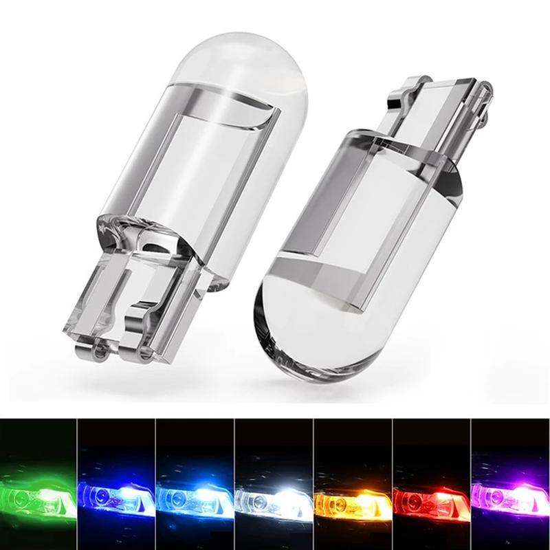 2Pcs T10 W5W Glass COB LED Car BulbWedge License Plate Lamp Dome ...