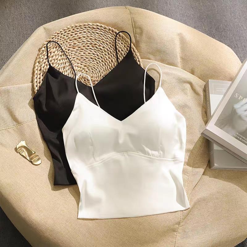 Acetate Tube Top Sweet Hot Girl Slim-Fit Camisole Vest Femal - TikTok ...