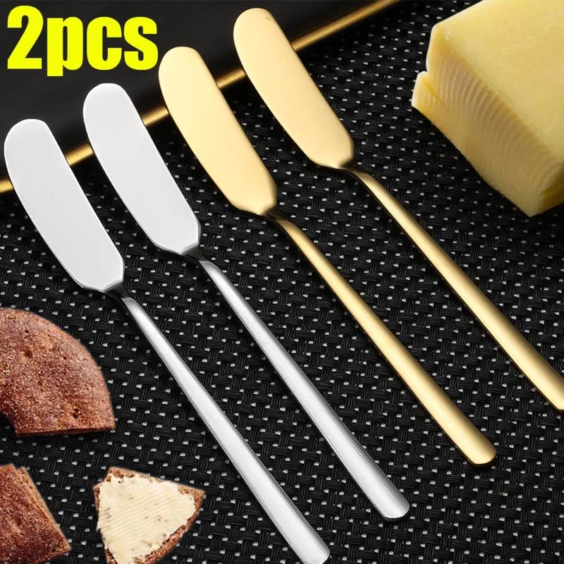 2Pcs Butter Knife Stainless Steel Cheese Dessert Knife Sharp - TikTok ...